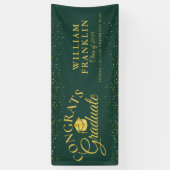 Emerald Green And Gold Glitter Graduation Banner | Zazzle