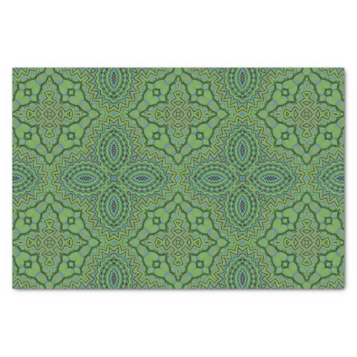 Emerald Green Bohemian Geometric Pattern Tissue Paper | Zazzle
