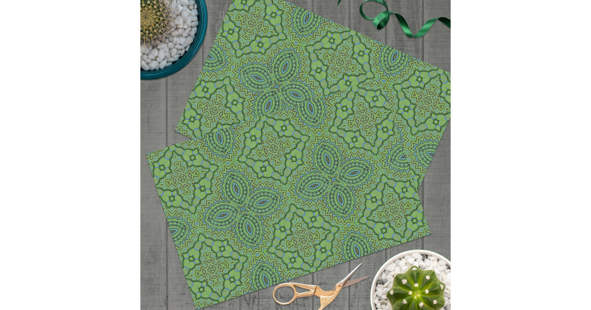 Emerald Green Bohemian Geometric Pattern Tissue Paper | Zazzle