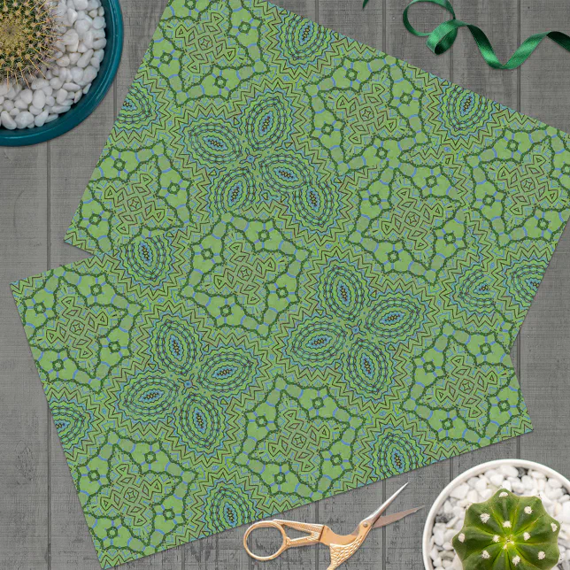 Emerald Green Bohemian Geometric Pattern Tissue Paper | Zazzle