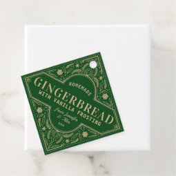 Emerald Green Christmas Gingerbread label | Zazzle