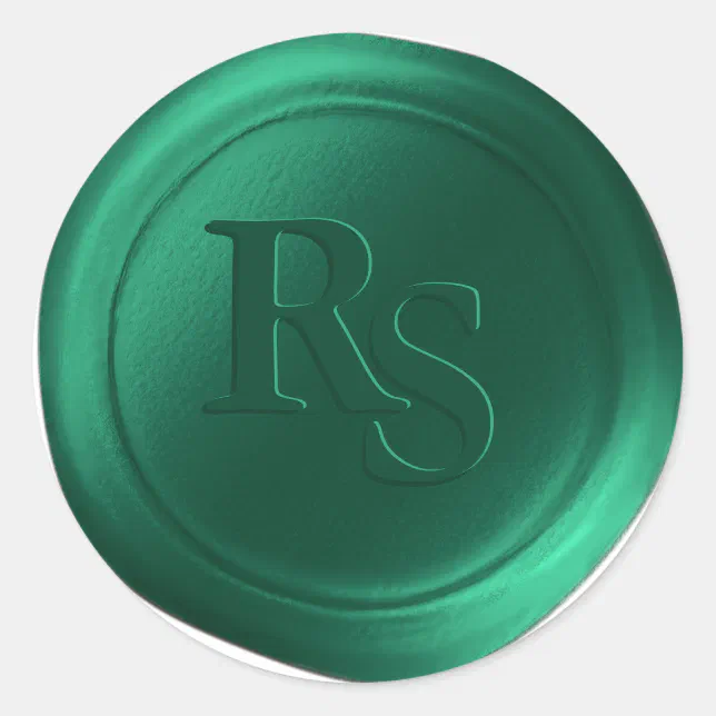 Emerald Green Double Monogram Wedding Wax Seals | Zazzle