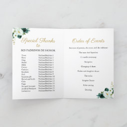 Emerald Green Dress Floral Quinceanera Programs | Zazzle