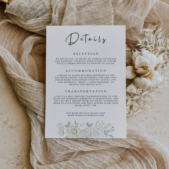 Emerald Green Enclosure Card-The Details Template | Zazzle