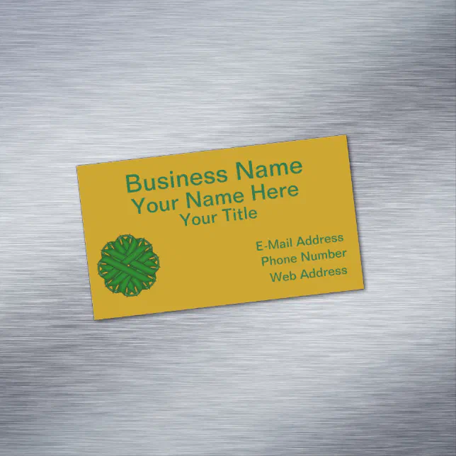 Emerald Green Flower Ribbon by Kenneth Yoncich Magnetic Business Card ...