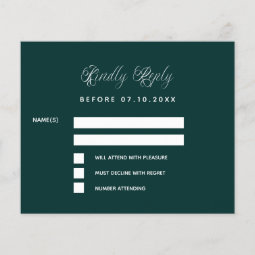 Emerald green ginkgo budget wedding response RSVP | Zazzle