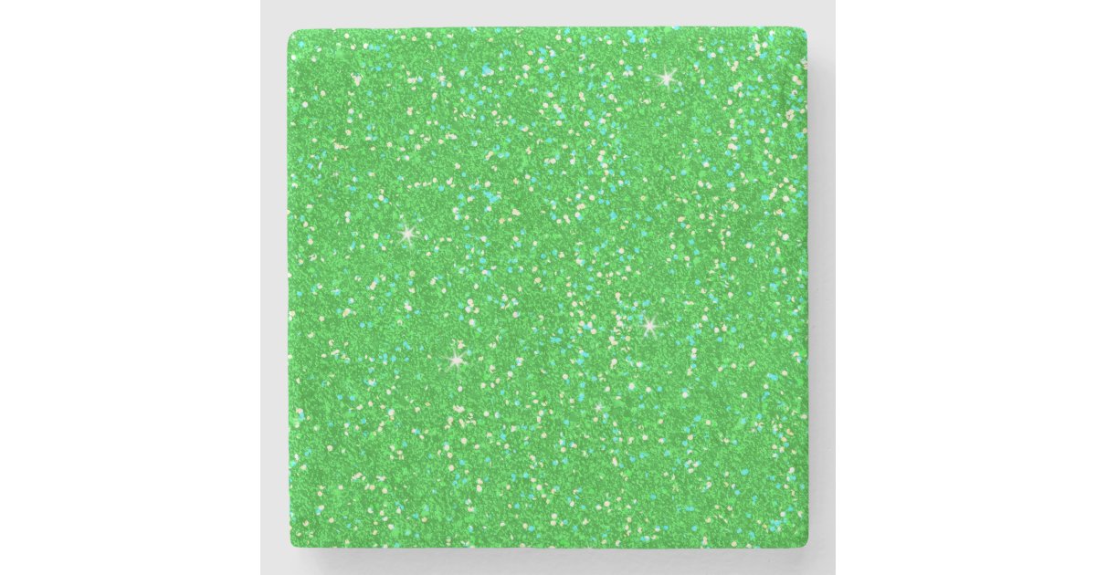 Emerald Green Glitter Effect Sparkle Stone Coaster | Zazzle