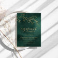 Emerald Green & Gold Botanical Engagement Party Invitation | Zazzle