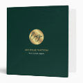 Emerald Green & Gold Logo Business Branded 3 Ring Binder | Zazzle
