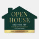 Emerald Green & Gold Open House for Sale Yard Sign | Zazzle