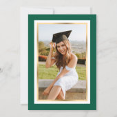 Emerald Green Gold Photo Graduation Party Invitation | Zazzle
