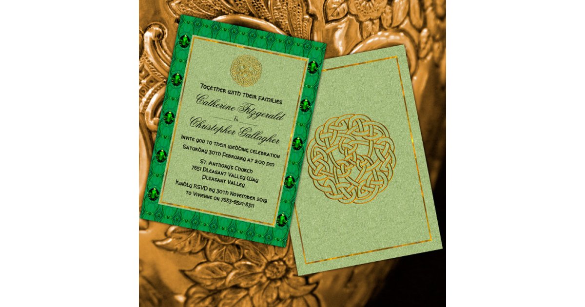 Emerald Green Irish Wedding Invitation | Zazzle