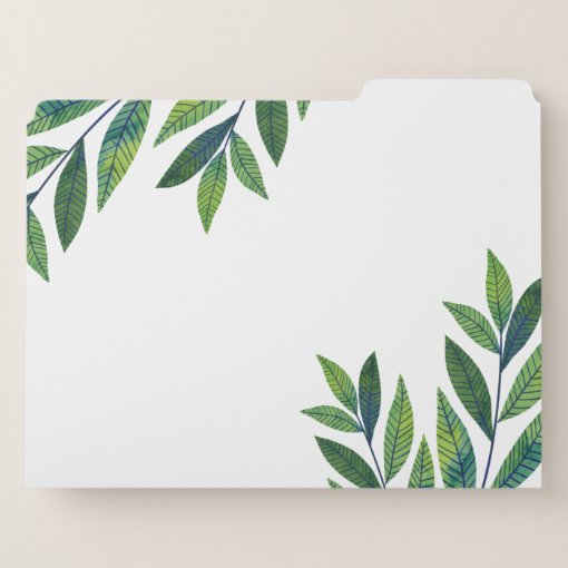 Emerald Green Leaves File Folder | Zazzle