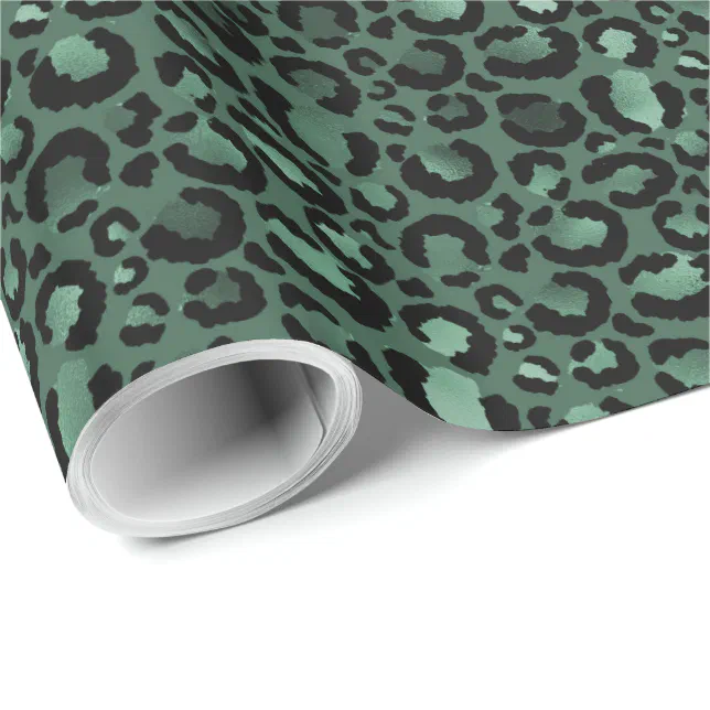 Emerald Green Leopard Print Wrapping Paper | Zazzle