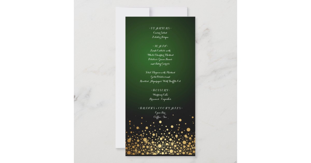 Emerald Green Menu wedding popular | Zazzle