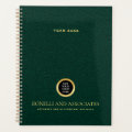 Emerald green Round Logo Name Professional Planner | Zazzle