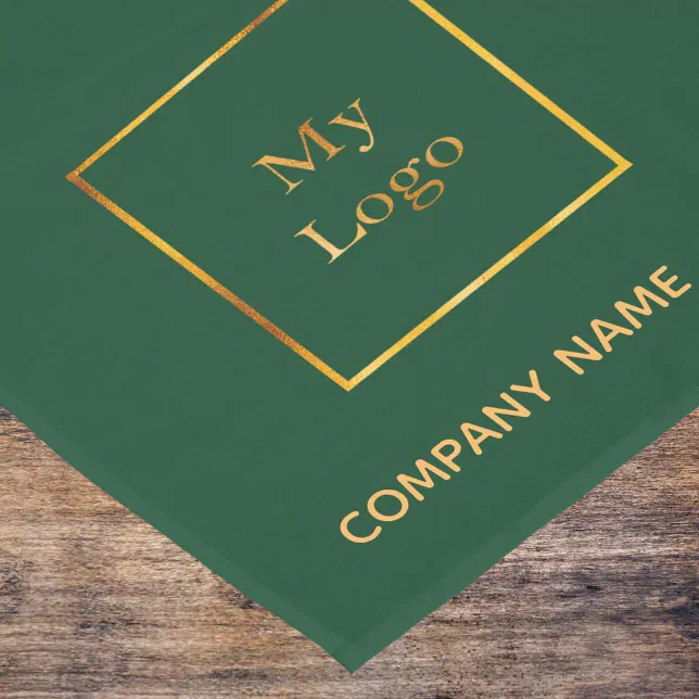 Emerald green salon business logo short table runner | Zazzle