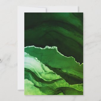 Emerald Green & Silver Calligraphy Invitation | Zazzle