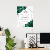 Emerald Green & Silver Tiara Quinceanera Poster | Zazzle
