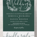 Emerald Green String Lights Foliage Wedding All In One Invitation | Zazzle