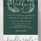Emerald Green String Lights Foliage Wedding All In One Invitation | Zazzle