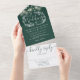 Emerald Green String Lights Foliage Wedding All In One Invitation | Zazzle