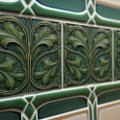 Emerald Green Wall Decor Art Nouveau Ceram Ceramic Tile | Zazzle