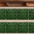 Emerald Green Wall Decor Art Nouveau Ceram Ceramic Tile | Zazzle