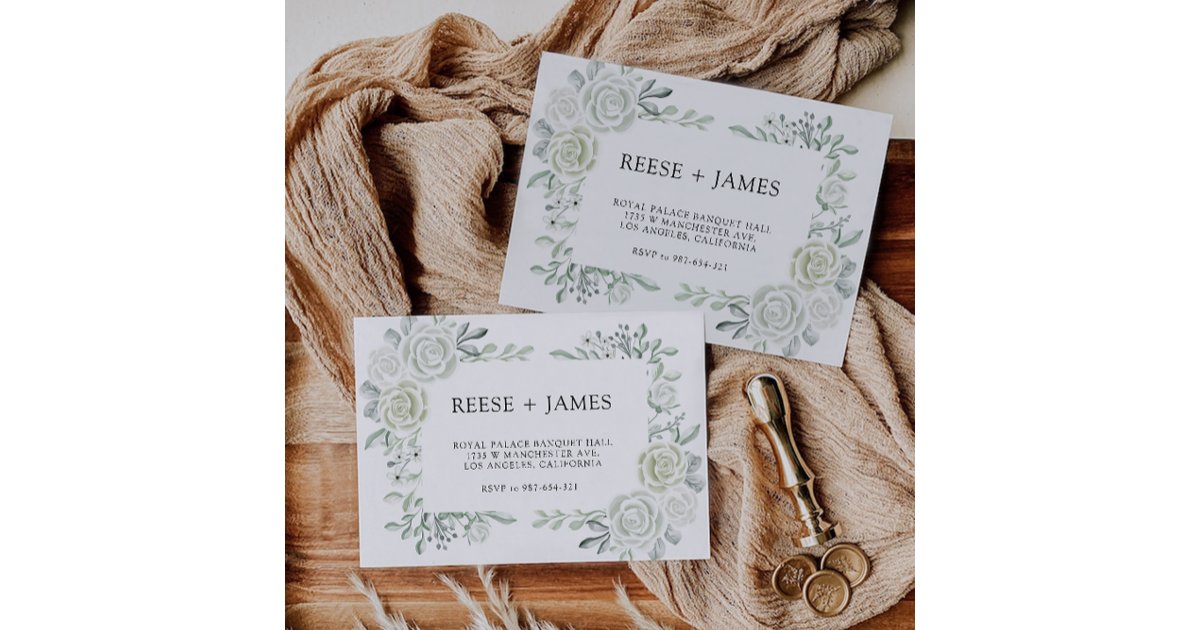 Emerald Green Wedding Envelope Address Template | Zazzle
