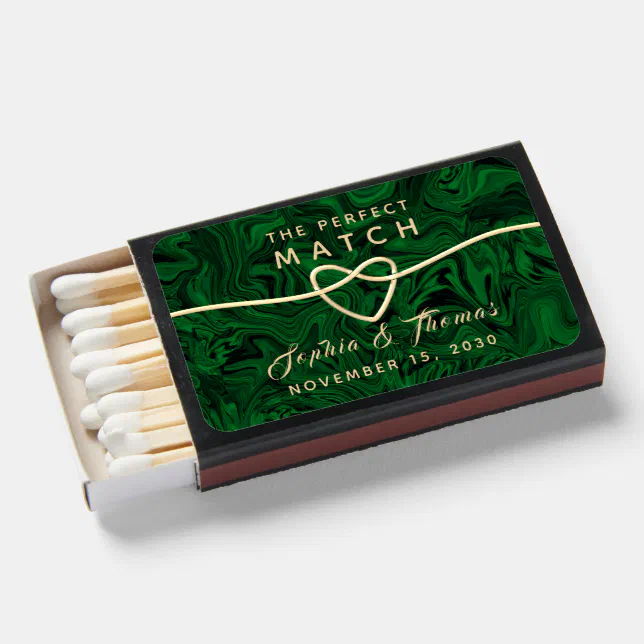 Emerald Green Wedding Favor Matchboxes | Zazzle
