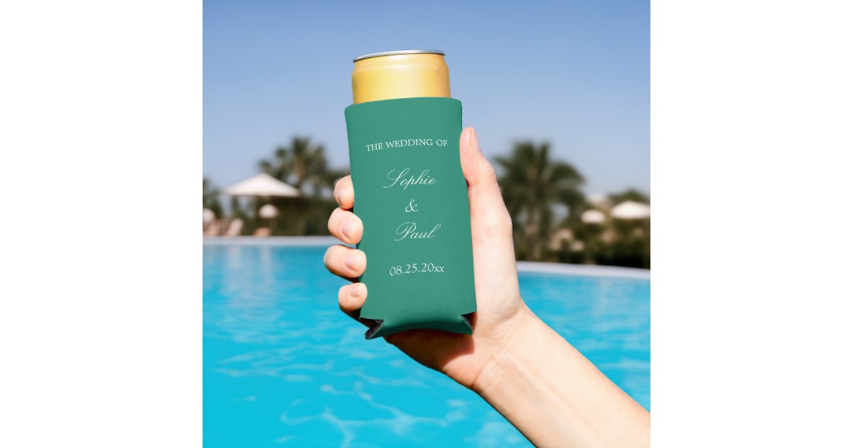 Emerald Green Wedding Seltzer Can Cooler | Zazzle