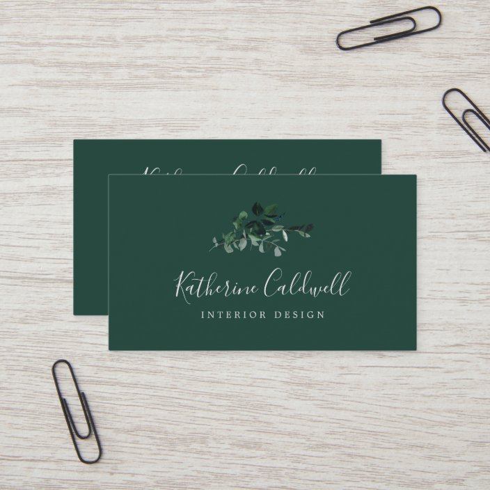 Emerald Greenery | Green Business Card | Zazzle.com