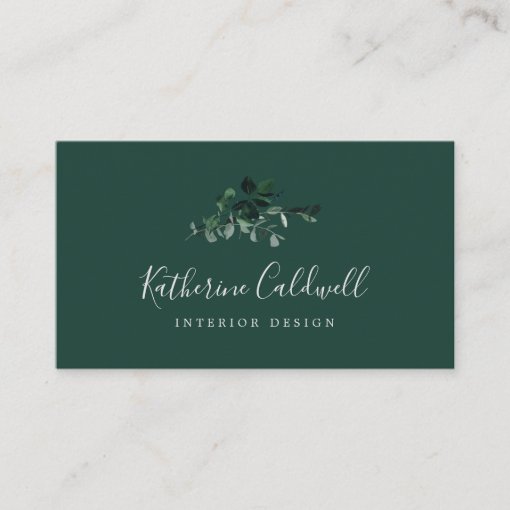 Emerald Greenery | Green Business Card | Zazzle