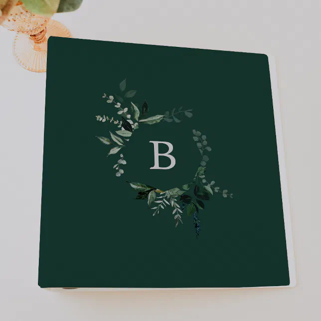 Emerald Greenery Green Wedding Photo Album 3 Ring Binder | Zazzle