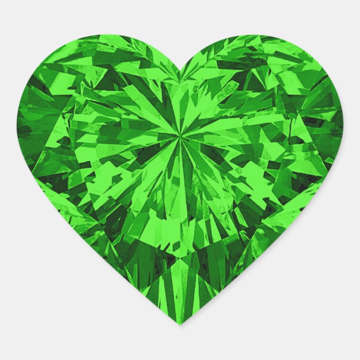 Emerald Heart Heart Sticker | Zazzle