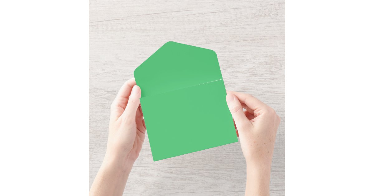 Emerald hex code 50c878 all in one invitation | Zazzle