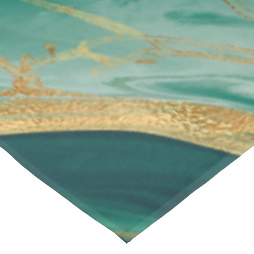 Emerald Jade Green Gold Accented Painted Marble Tablecloth | Zazzle