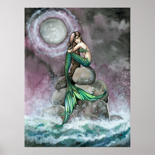 Emerald Mermaid Poster Print by Molly Harrison | Zazzle.com
