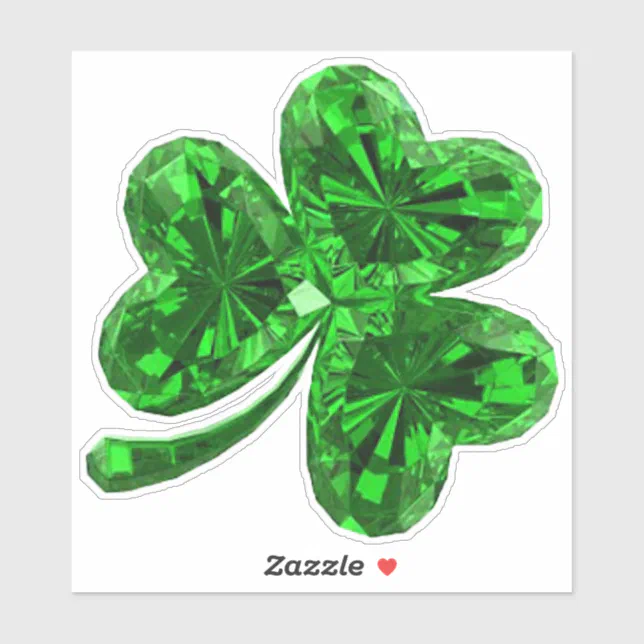 Emerald Shamrock Sticker | Zazzle