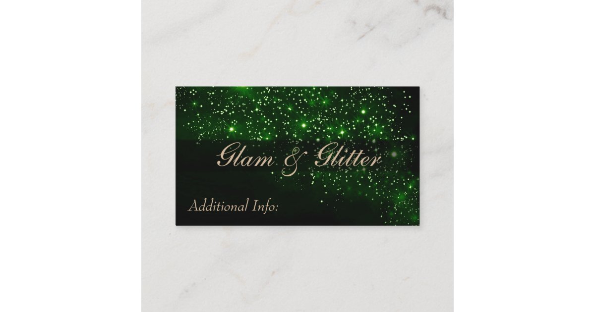 Emerald Sparkle Business Card | Zazzle