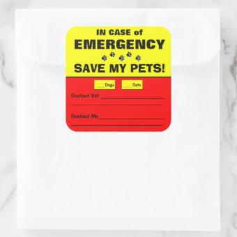 Emergency Alert Save My Pets Stickers | Zazzle