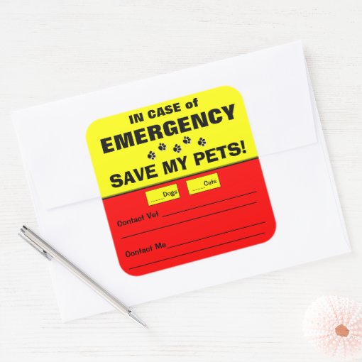 Emergency Alert Save My Pets Stickers | Zazzle