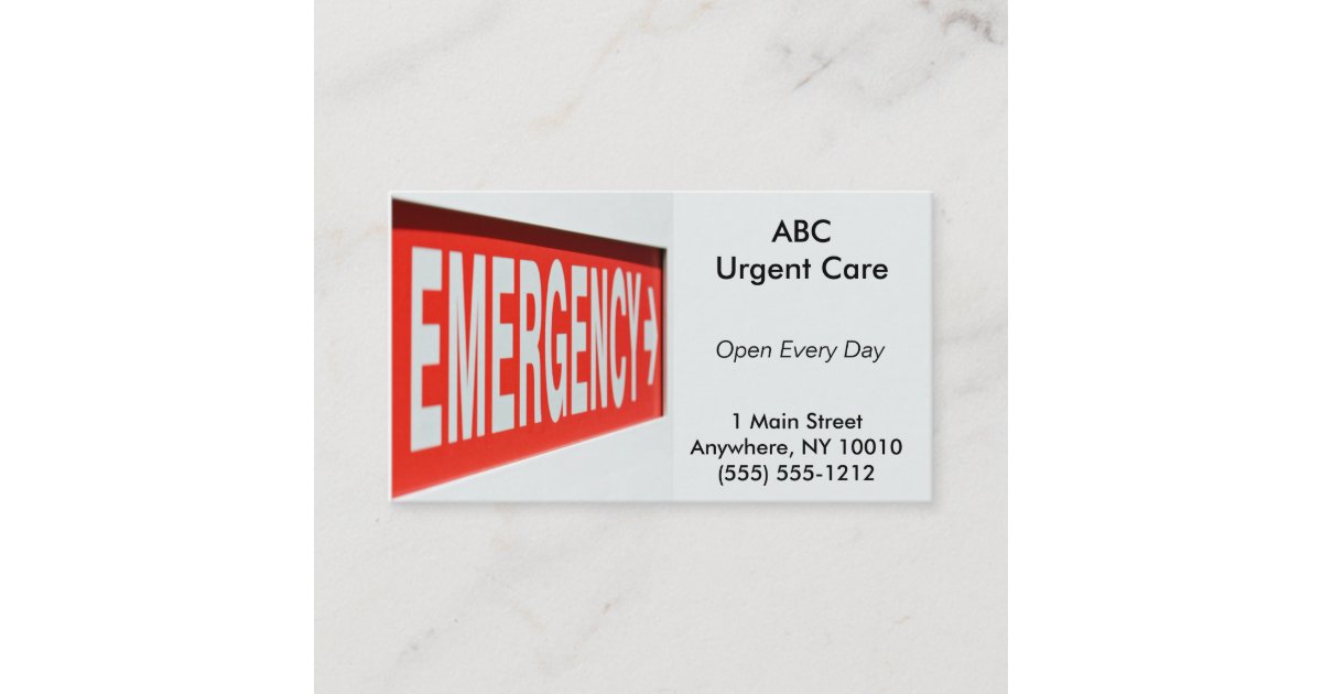 Emergency Business Card | Zazzle