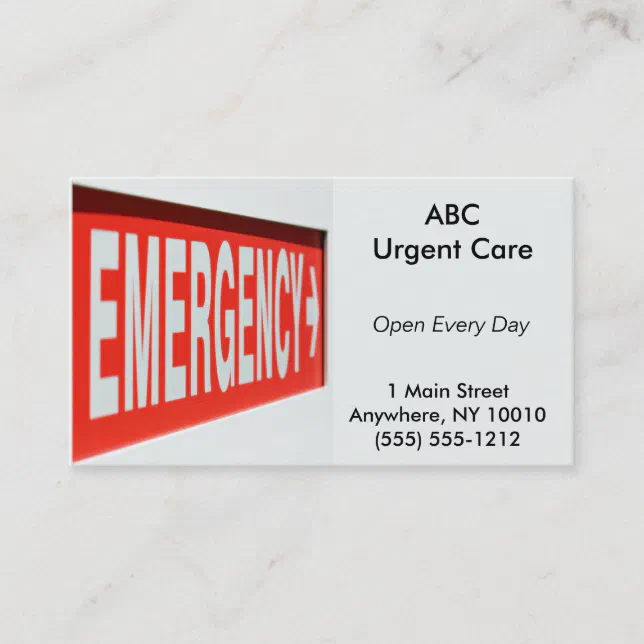 Emergency Business Card | Zazzle