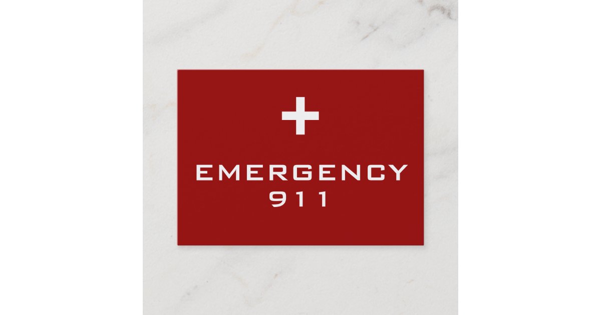 Emergency Cards | Zazzle