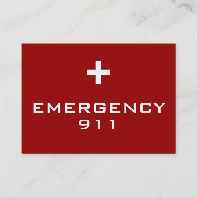 Emergency Cards | Zazzle