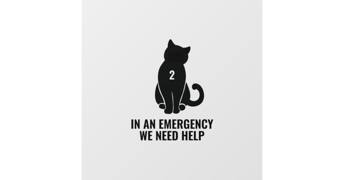 Emergency Cat Decal, We Need Help Pet Decal | Zazzle