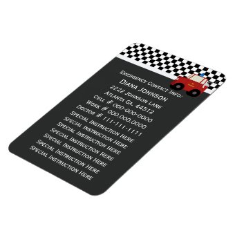 Emergency Contact: Firetruck Magnet | Zazzle