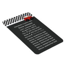 Emergency Contact: Firetruck Magnet | Zazzle