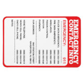 Emergency Contact Information List Magnet | Zazzle